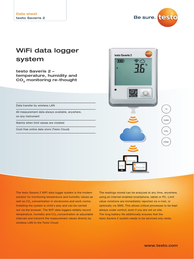 testo Saveris 2 WiFi Data Logger System | PDF | Wi Fi | Wireless Lan