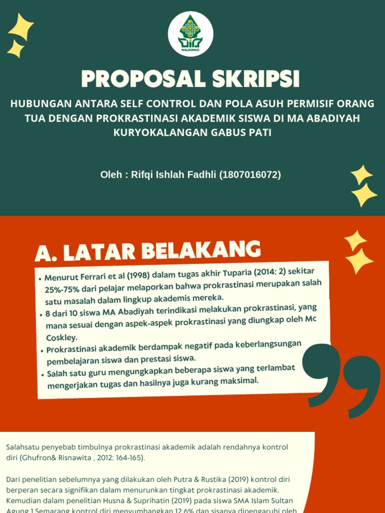 Self Control, Pola Asuh, dan Prokrastinasi Siswa | PDF