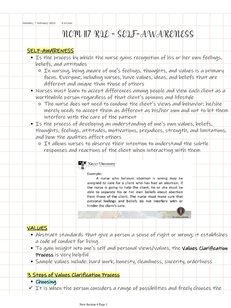 NCM 117 Rle - Self-Awareness | Descargar gratis PDF | Self Awareness ... NCM 117 Rle - Self-Awareness | Descargar gratis PDF | Self Awareness ...