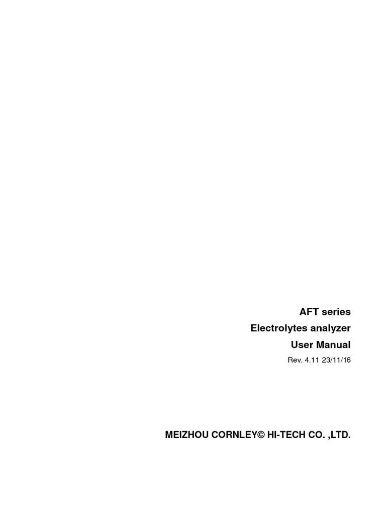 Aft 500 Analizador de Electrolitos | PDF | Chloride | Sodium