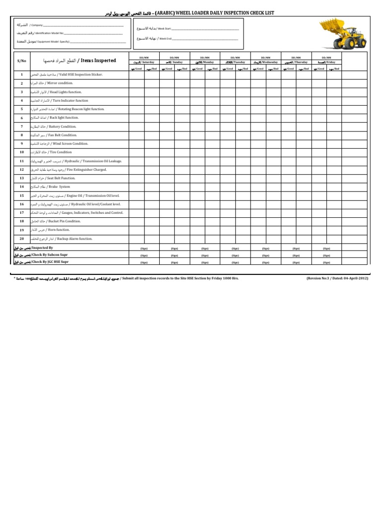 Arabic and English Check List-1 | PDF