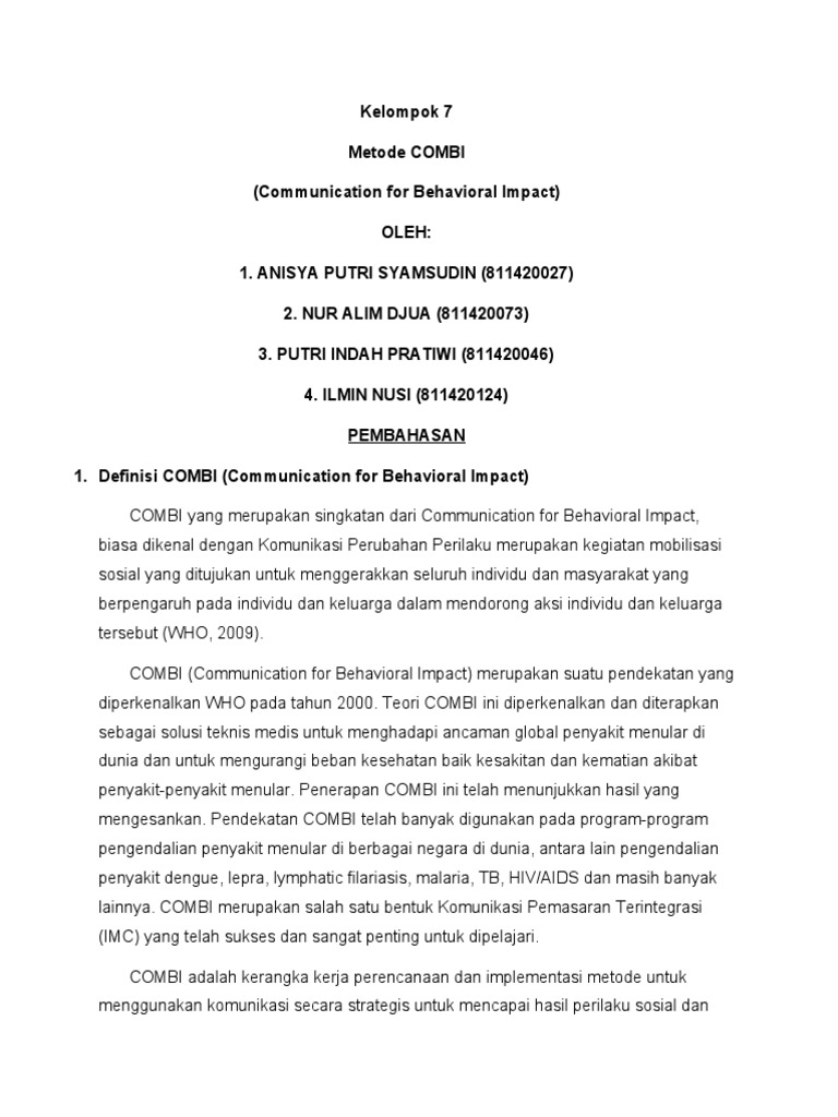 Metode Combi - 3C | PDF