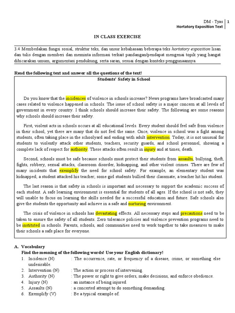 Rudy Andiyanto in Class XIMIPA2 - Hortatory Exposition Text | PDF | Violence | Bullying