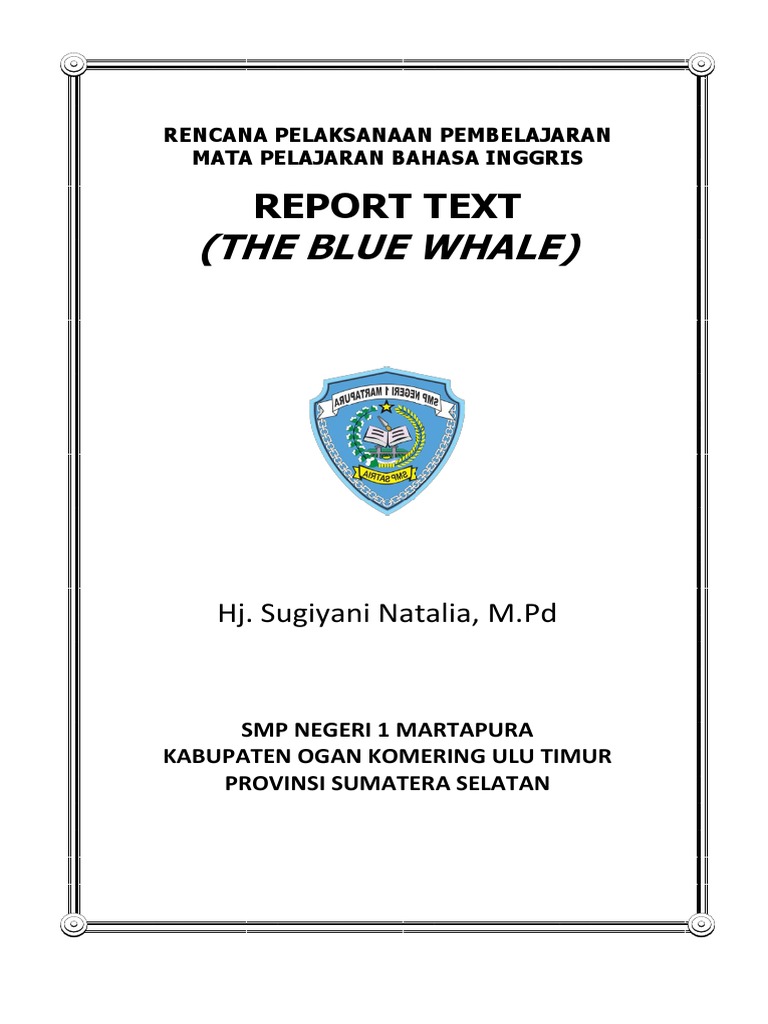 (The Blue Whale) : Report Text | PDF