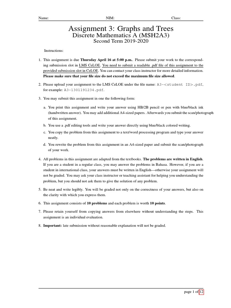 A3 GraphsTrees | PDF