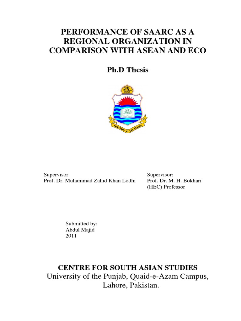 Performance of Saarc As A Regional Organization in Comparison With ...