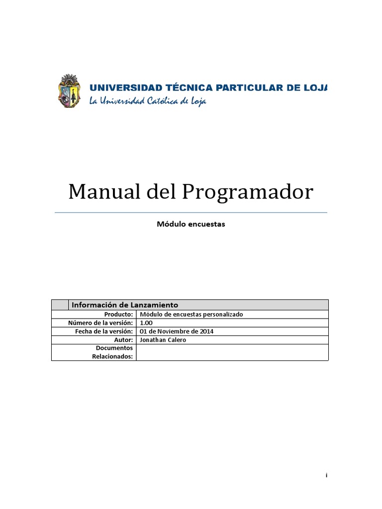 Manual - Programador Modulo Estadisticas | PDF | Computadoras