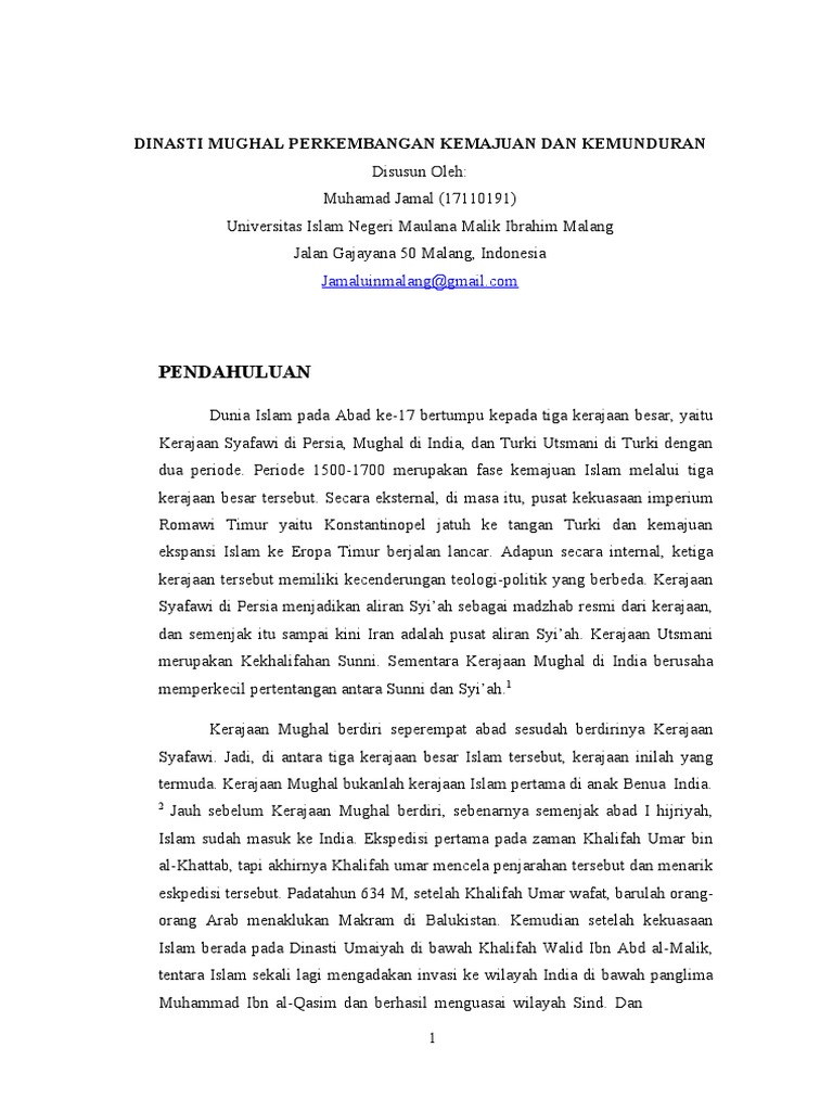 Mughal Perkembangan Kemajuan Dan Kemundu | PDF