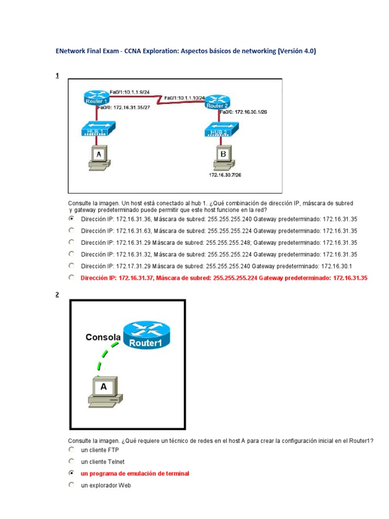 Examen Final Pdf Dirección Ip Enrutador Computación