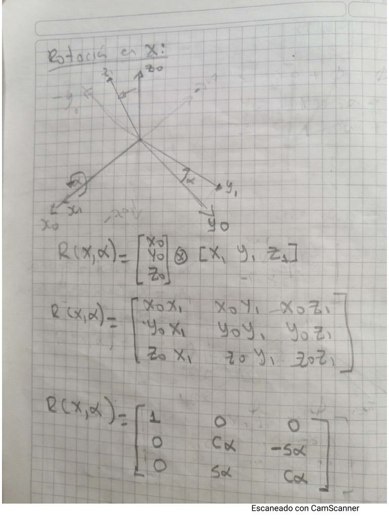 Ejemplo 1 Matrices Rotacion 3D | PDF