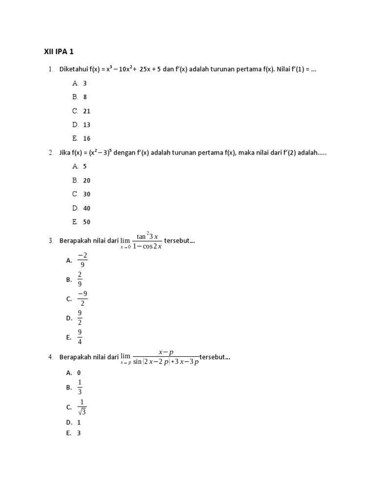 Contoh Soal Matmin | PDF | Metode & Bahan Ajar