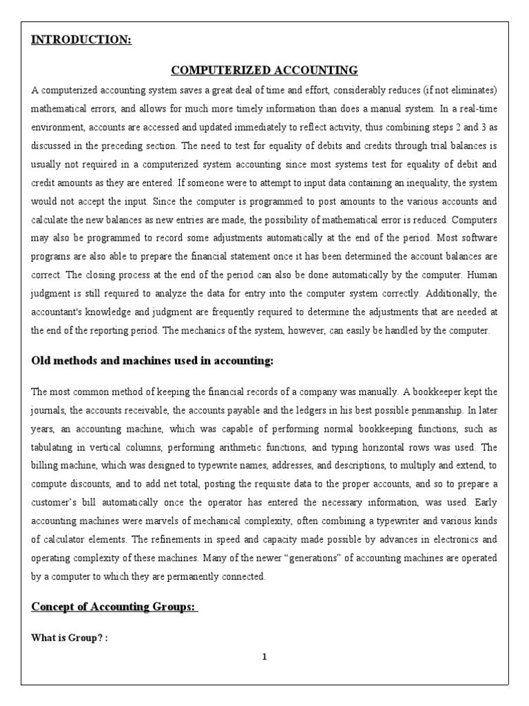 Computerized Accounting: What Is Group? | PDF | Debits And Credits ...
