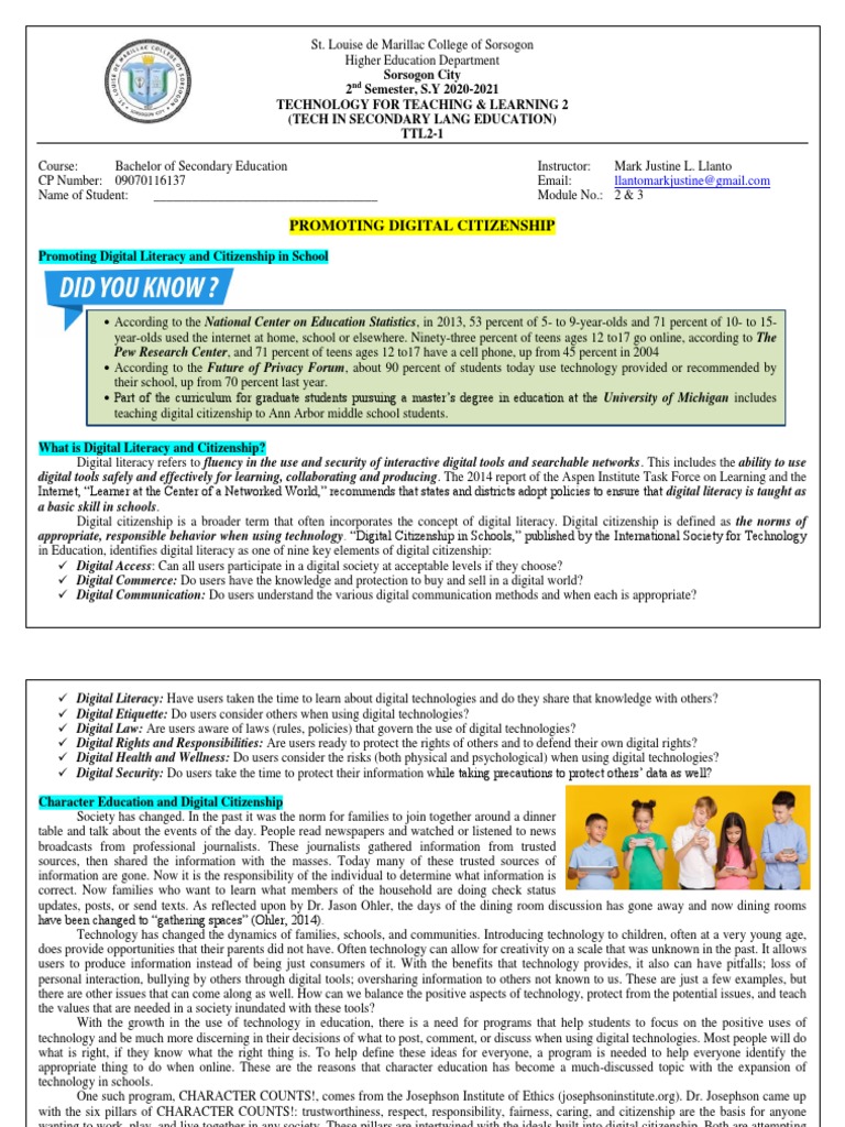 Module 2 3 - Technology For Teaching Learning 2 (Tech in Secondary Lang ...