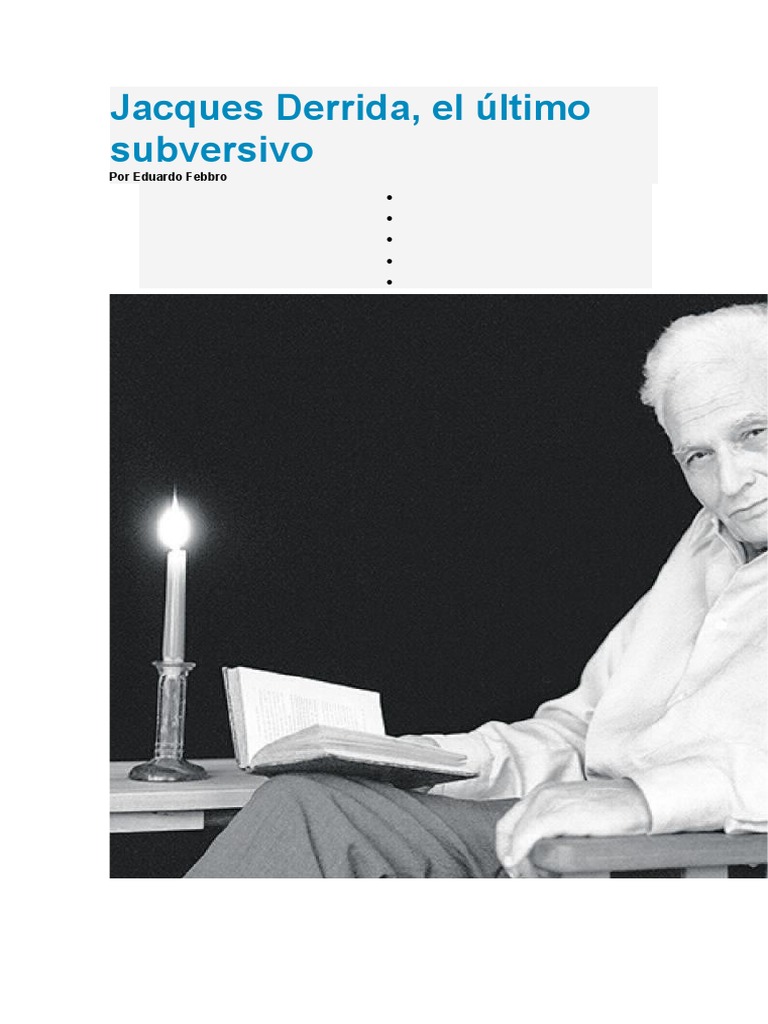 Jacques Derrida | PDF | Jacques Derrida | Deconstruccion