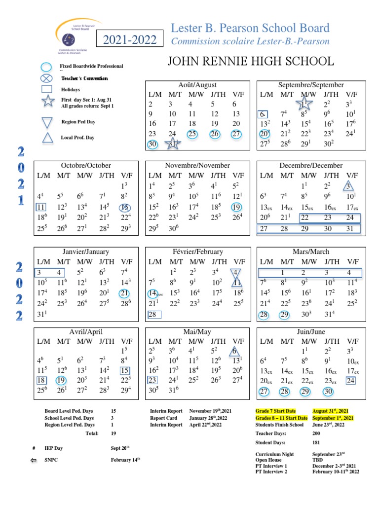 School Calendar 2021-22 | PDF