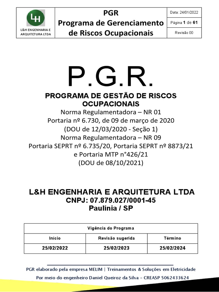 Modelo Novo PGR | PDF | Engenharia | ISO 9000