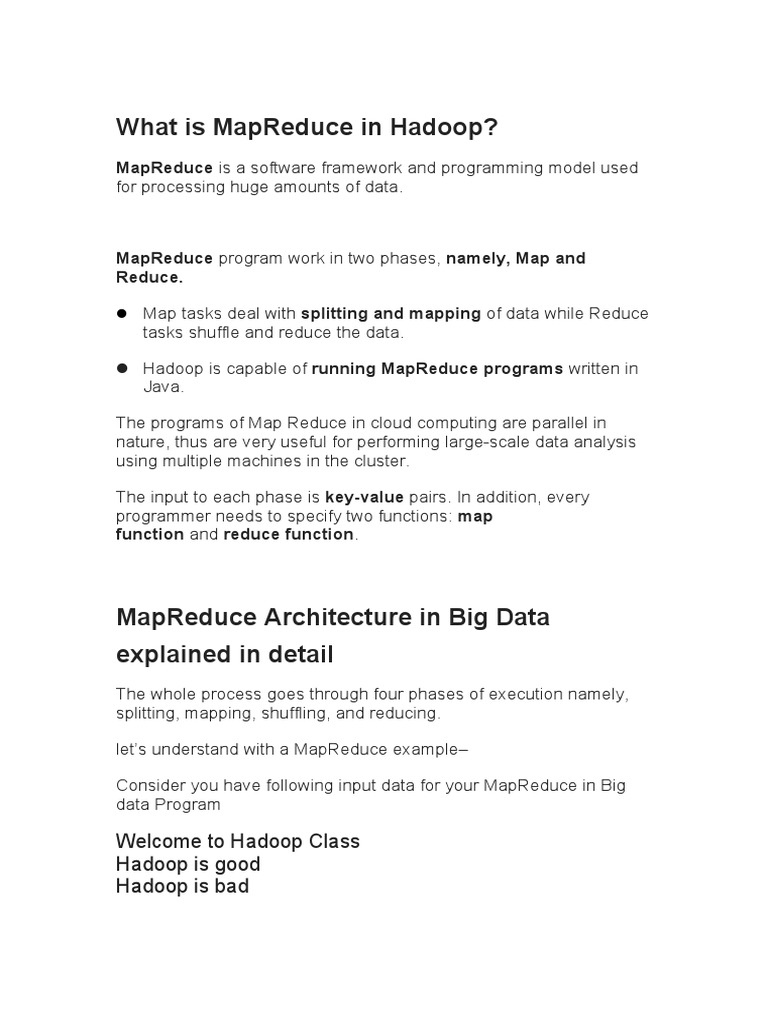 What Is MapReduce in Hadoop | PDF | Map Reduce | Apache Hadoop