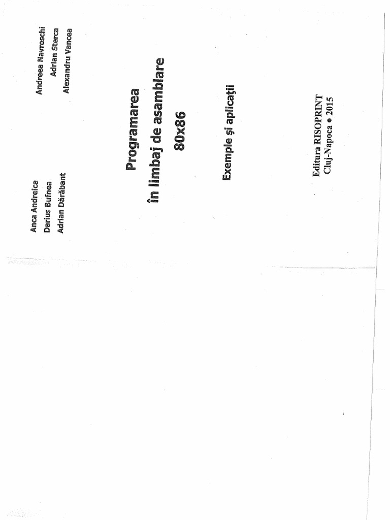 Programare in Limbaj de Asamblare 80x86 | PDF