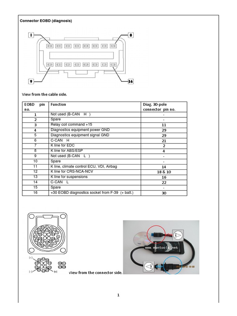 Connector EOBD To 30 Pole | PDF | Anti Lock Braking System ...