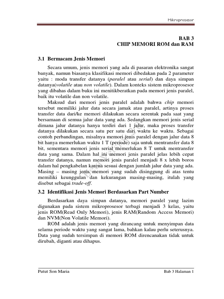 Bab 3 Memori Rom Dan Ram | PDF | Sains & Matematika | Komputer