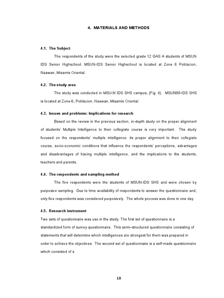 Materials & Methods | PDF | Survey Methodology | Interview