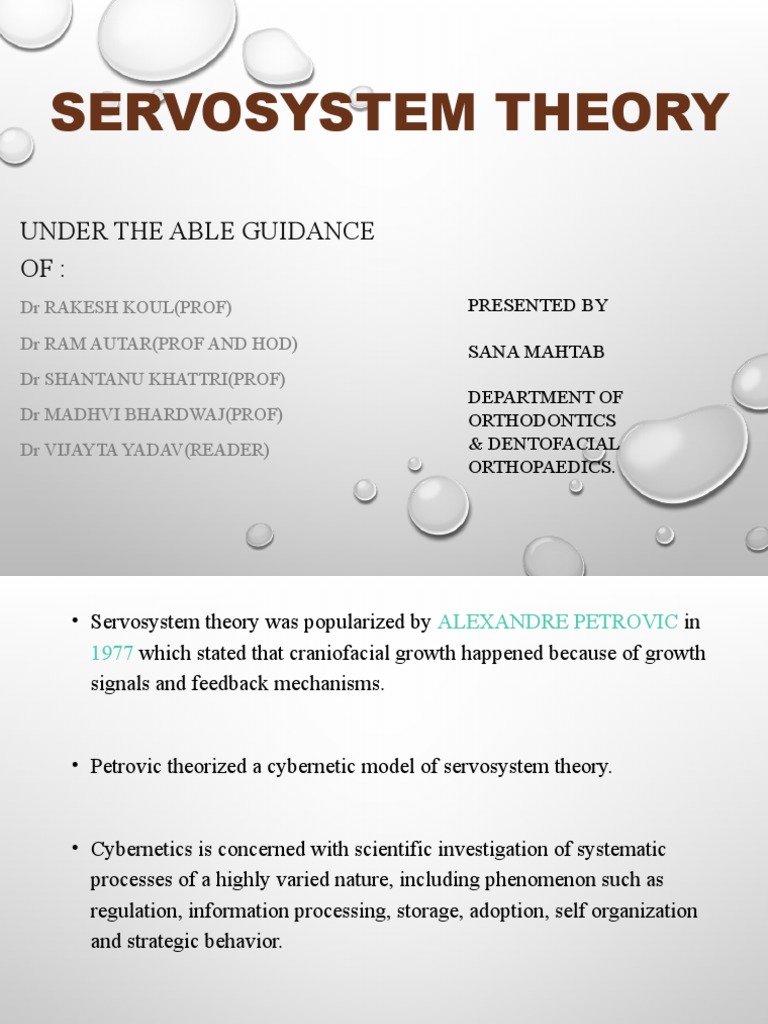 Servosystem Theory: Under The Able Guidance OF | PDF | Feedback | Human ...