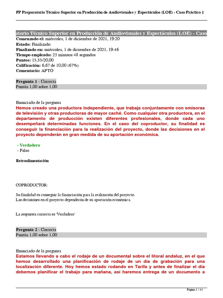 Respuesta Caso Practico 1 | PDF | Presupuesto