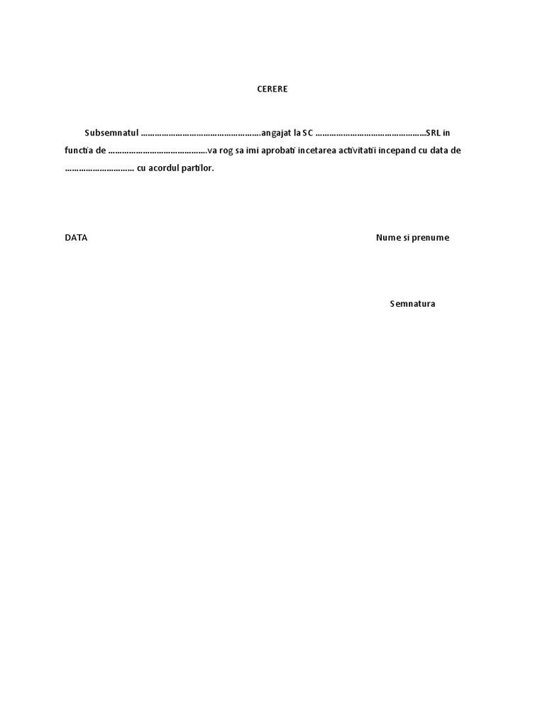 Cerere Incetare 55b | PDF