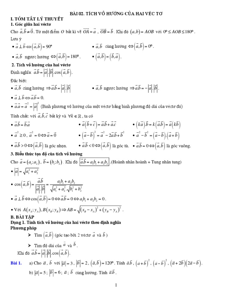 Tích Vô Hư NG C A Hai Vecto | PDF