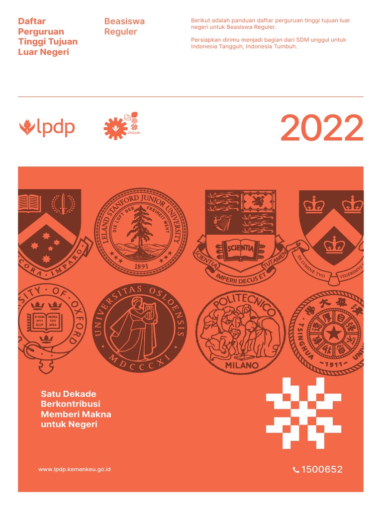 List Reguler LN LPDP 2022 | PDF