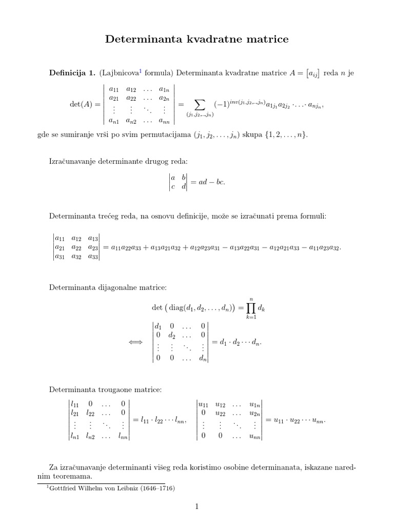 Matematika 2 Determinante | PDF