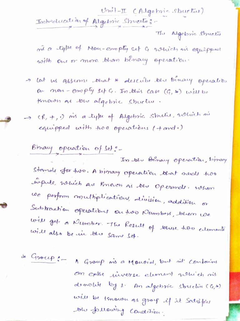 DST UNIT 2 Algebraic Structure | PDF