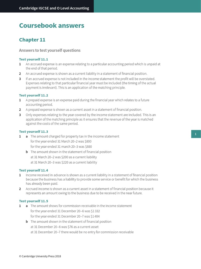 Coursebook Chapter 11 Answers | PDF | Business | Financial Services