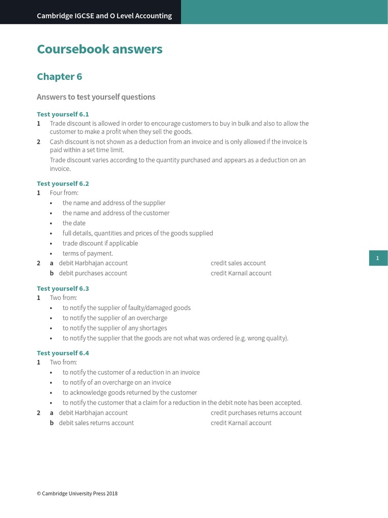 Coursebook Chapter 6 Answers | PDF