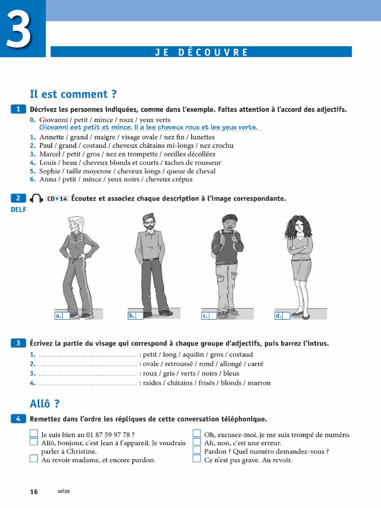 Cahier de Exercises Unité 3 | PDF