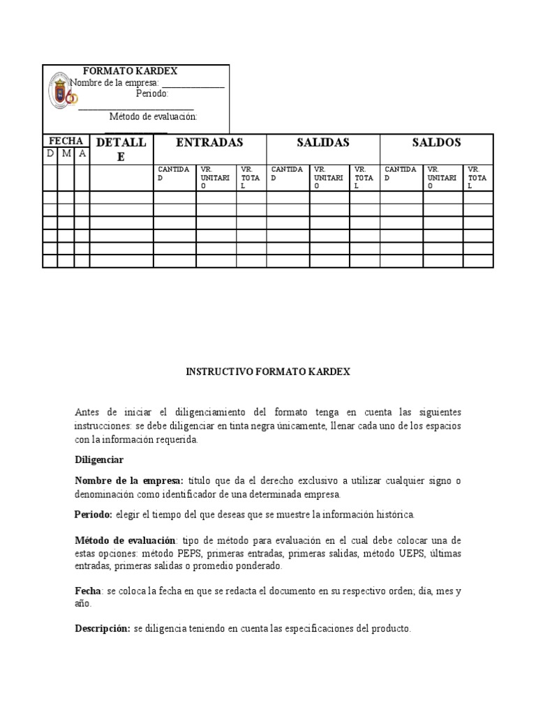 Formato Kardex | PDF