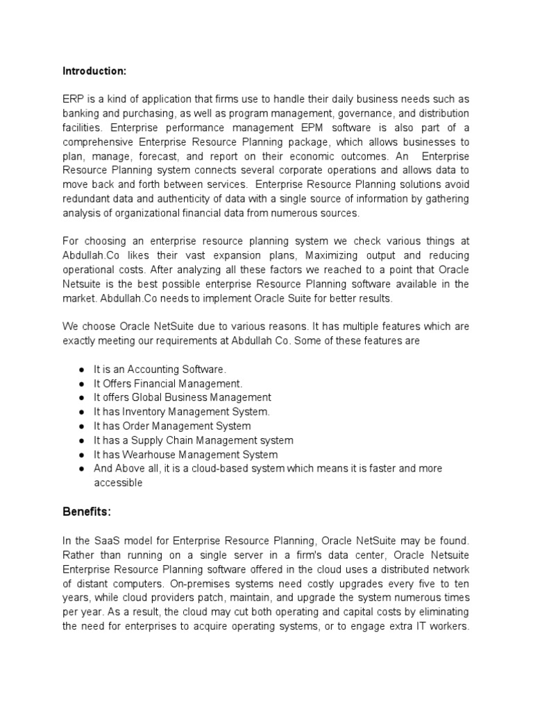 Abdullah Co | PDF | Enterprise Resource Planning | Cloud Computing