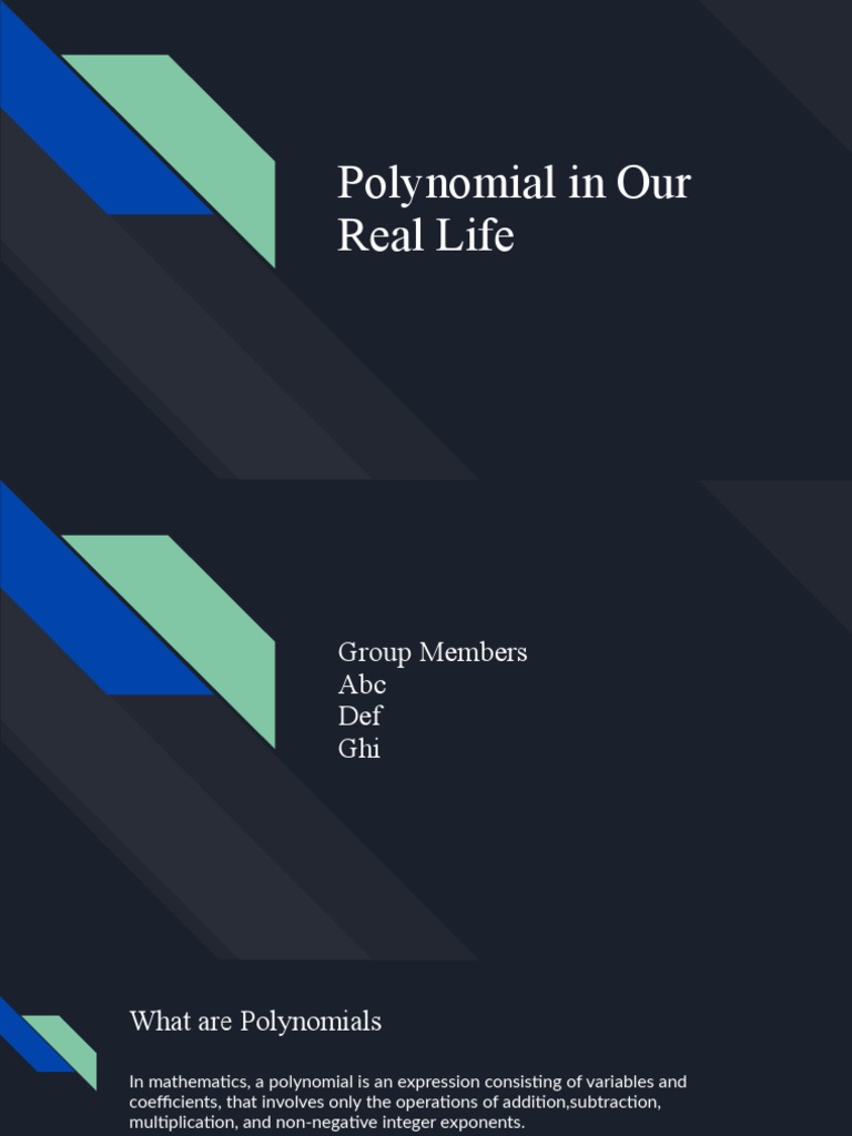 Polynomials in Real Life | PDF