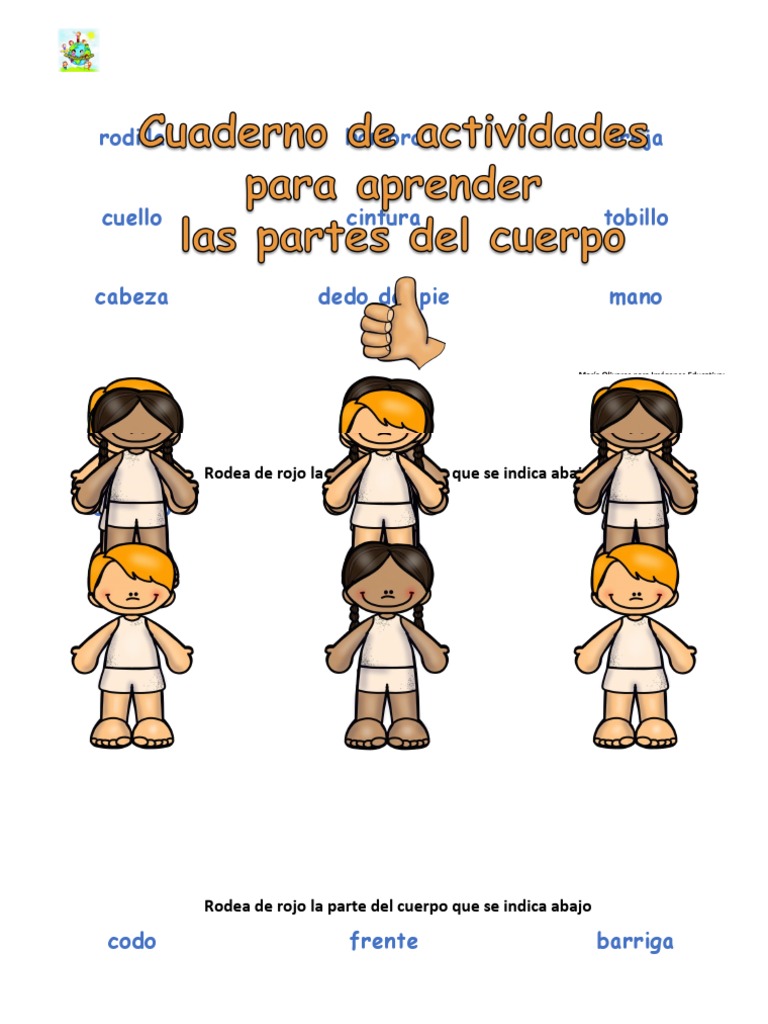 Cuaderno-Actividades-Partes-Del-Cuerpo Pre Kinder | PDF