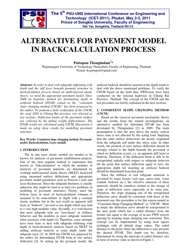 Alternative For Pavement Modelling | PDF | Young's Modulus | Elasticity (Physics)