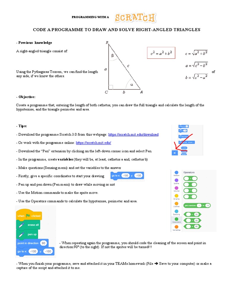 97 Pythagoras Programme With Scratch | PDF