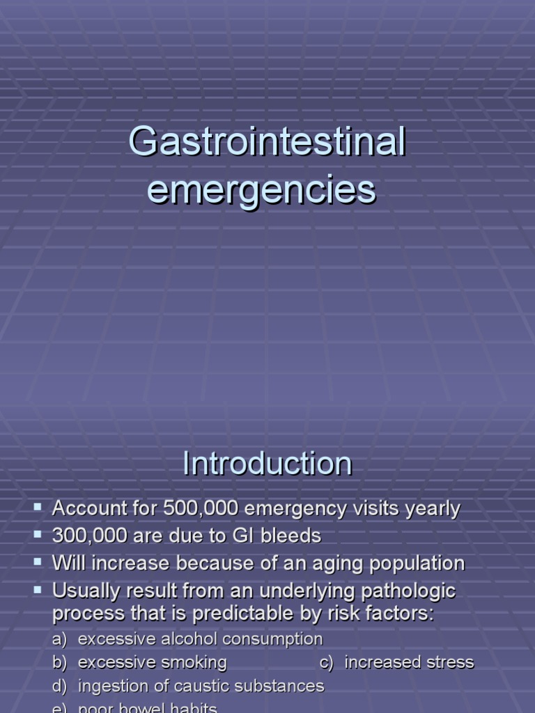 Gastrointestinal Emergencies | PDF | Hepatitis | Crohn's Disease