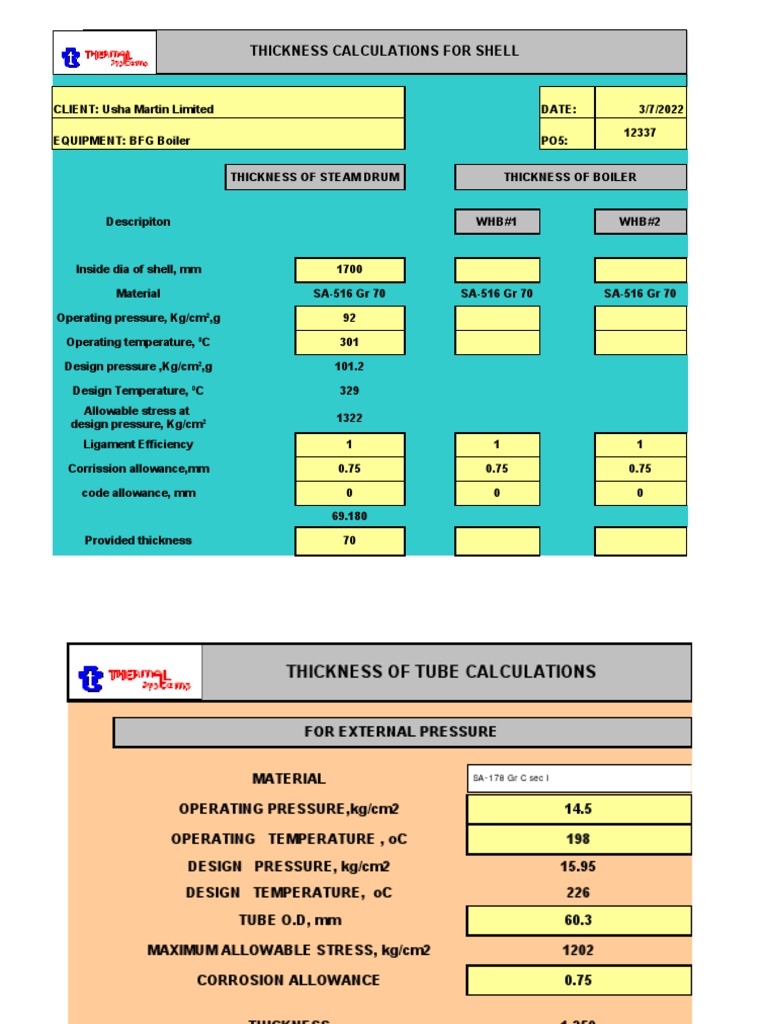 Thickness of shell-IBR | PDF | Boiler | Mechanical Engineering