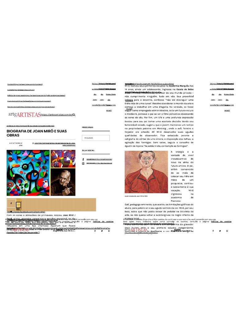 Biografia de Joan Miró y Sus Obras | PDF