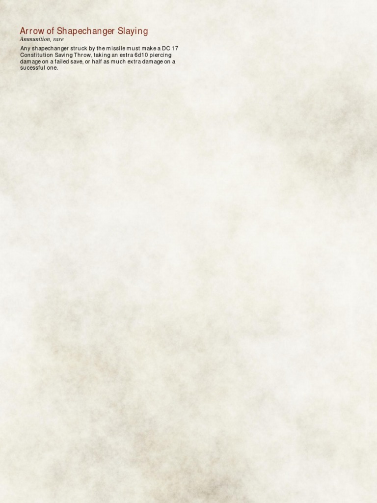 Shapechanger Slaying Arrow Guide | PDF