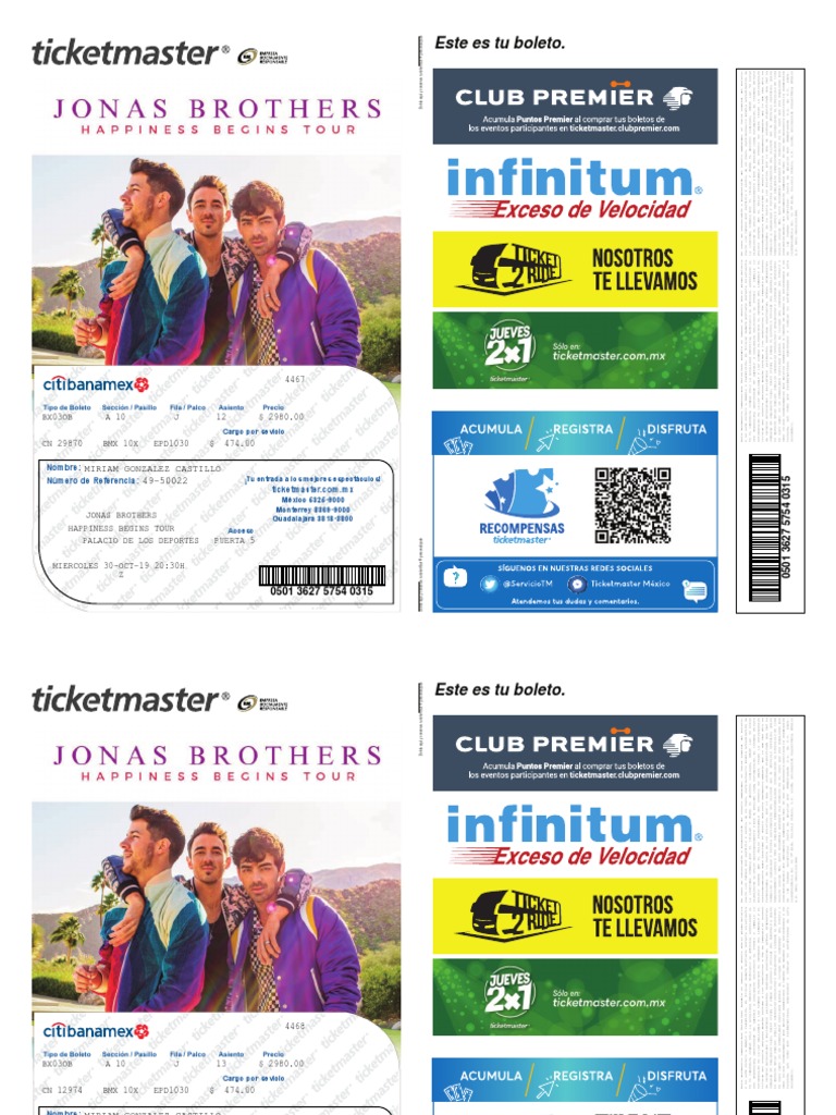 Boletos Jonas Brothers | PDF