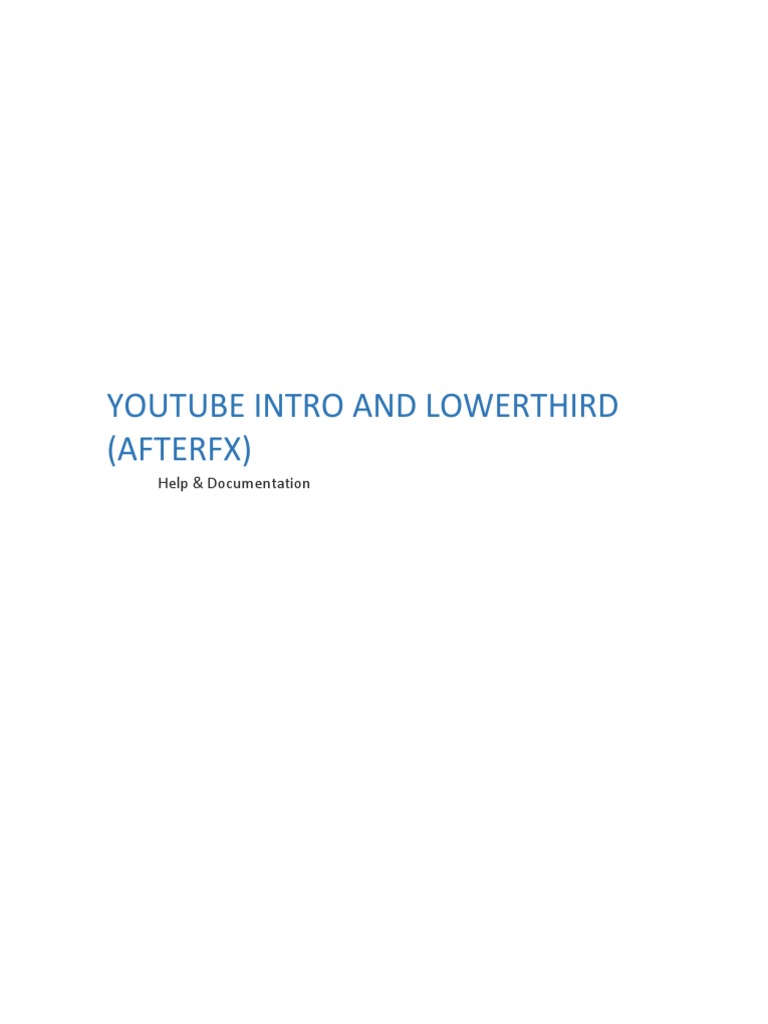 YouTube Intro & Lower Third Template | PDF | Computer File | You Tube