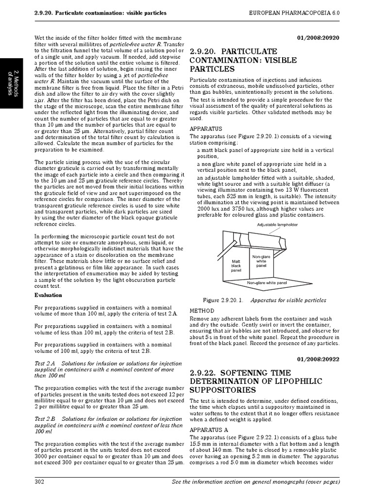 2.9.20. Particulate Contamination - Visible Particles 20920e | PDF ...