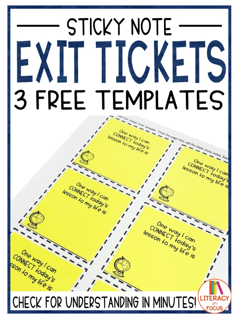 Sticky Note Exit Ticket Templates | PDF | Schools | Curriculum