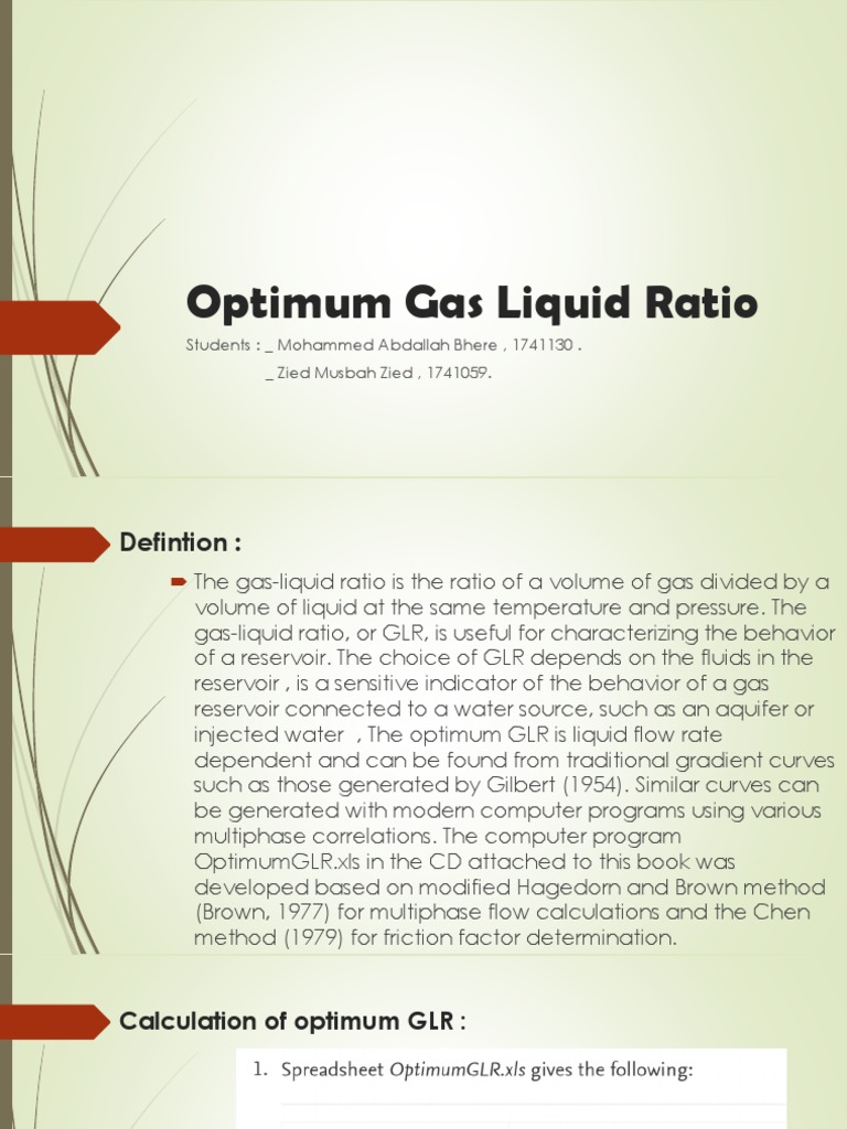 Optimum Gas Liquid Ratio Explained | PDF